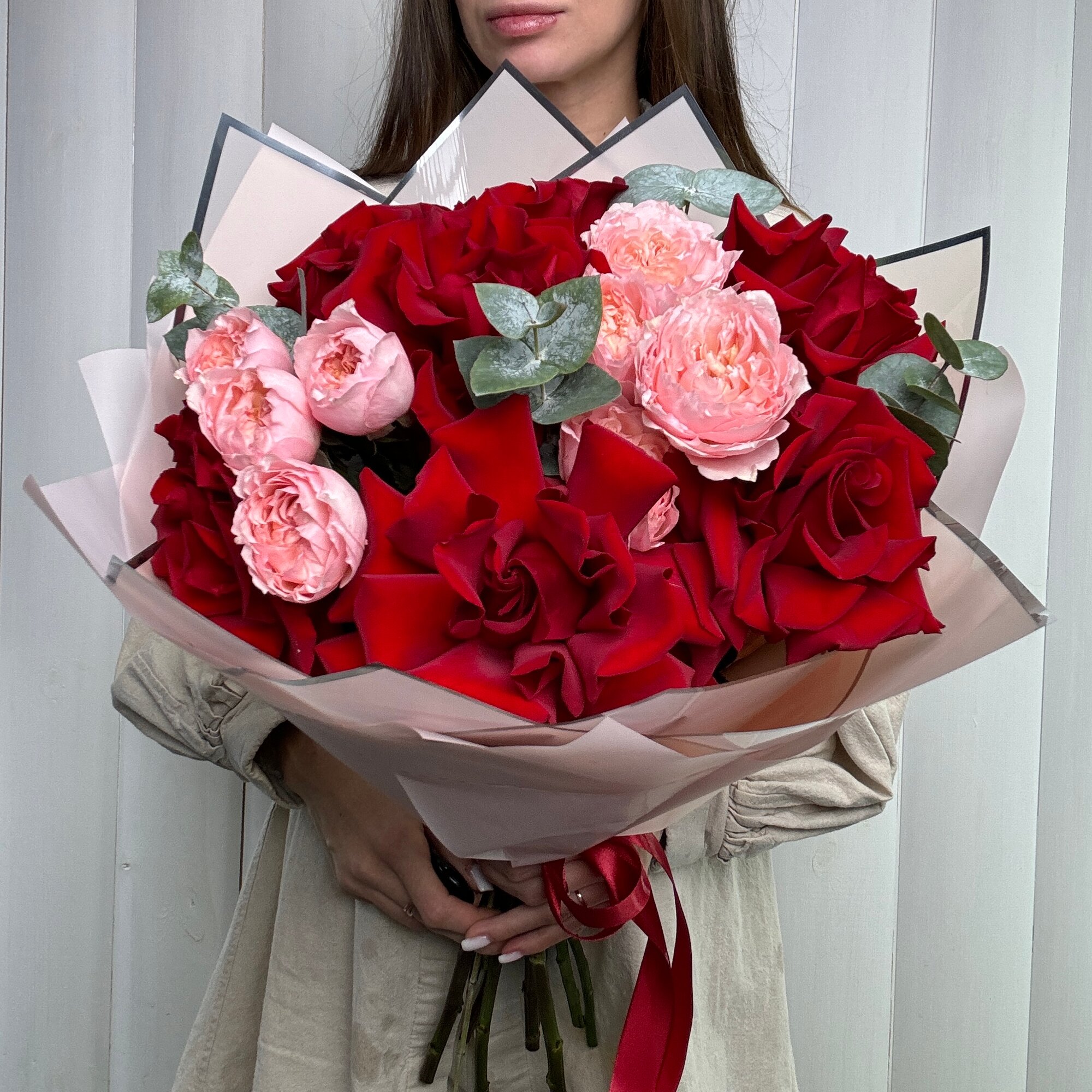 Букет французских роз с пионовидной кустовой розой Джульетта Ver Flowers