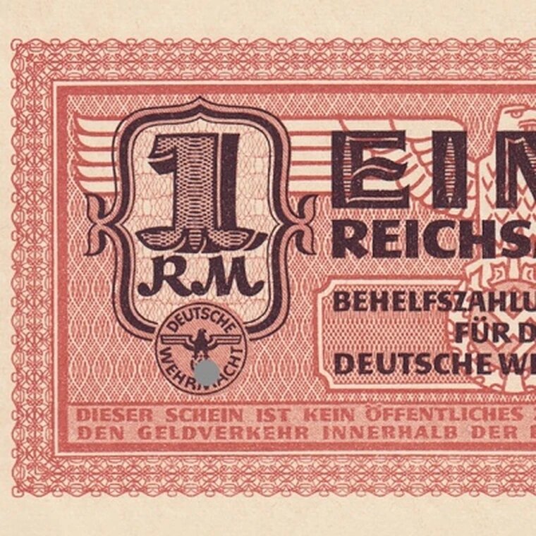 1 рейхсмарка 1942 для военнослужащих Вермахта, сувенирная копия, банкноты и купюры редкие коллекционные