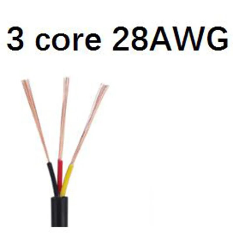 Медный аудио кабель 28 26awg 24 22 AWG DC Soft line B4 3core 28awg, 1 м
