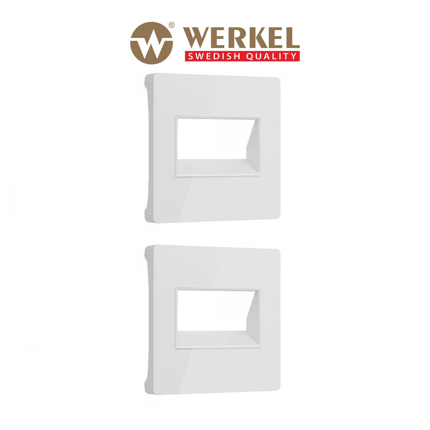Накладка для двойной розетки Еthernet RJ-45 Werkel W1191141, цвет белый акрил - комплект 2 шт.