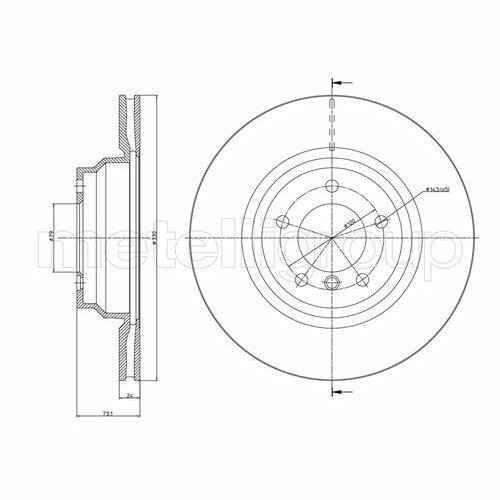Диск тормозной передний для автомобиля БМВ, METELLI 23-0872C (1 шт.)