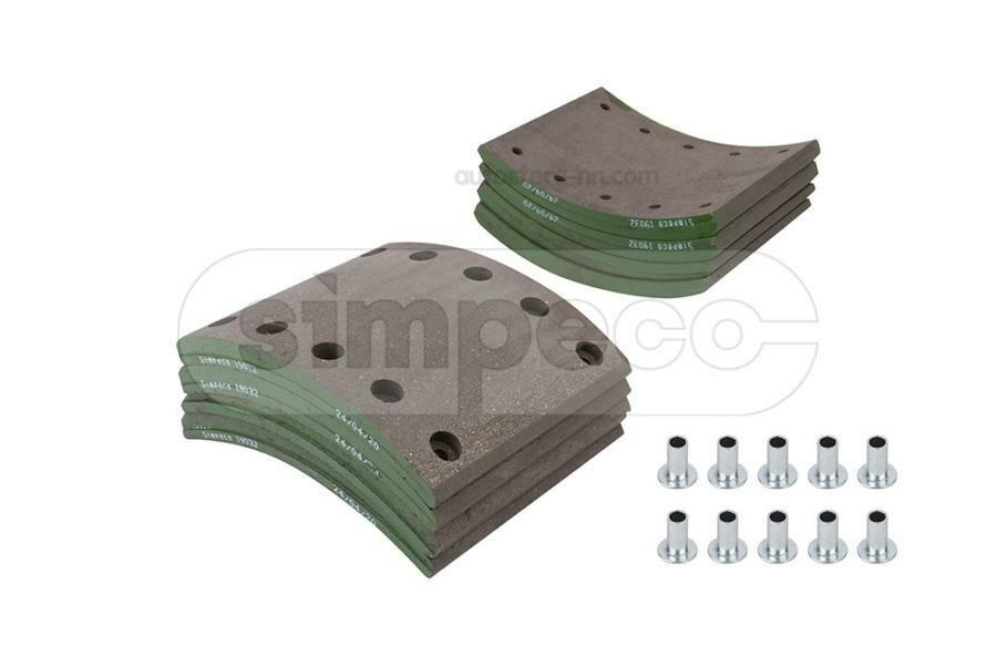 SIMPECO SP04100010 Накладки торм. компл. (ном.) (с заклеп.) WVA 19032 (SP0410.0010)