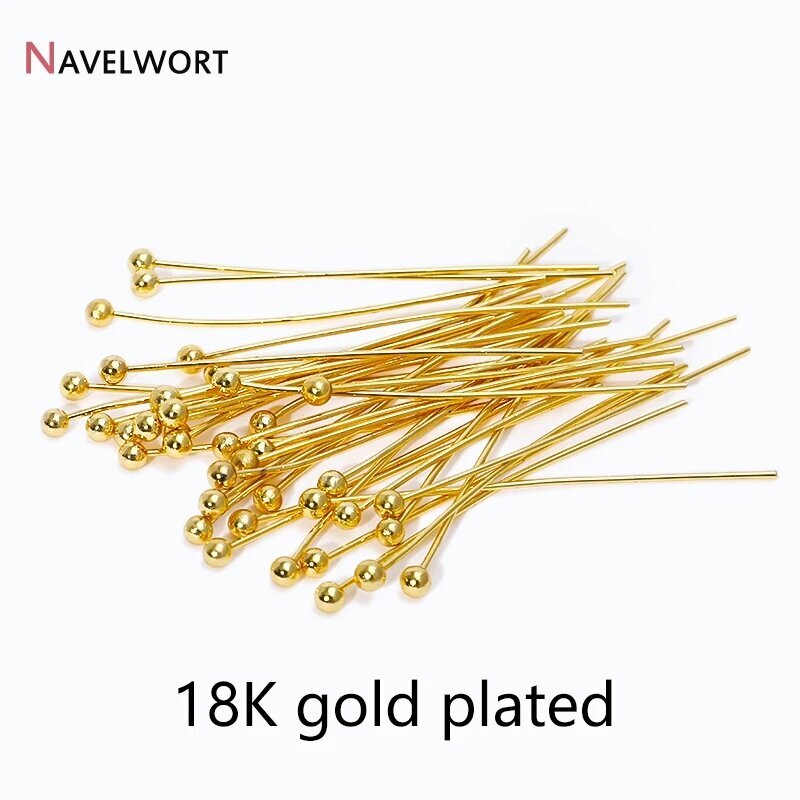 Латунные булавки с золотым покрытием NAVELWORT 50 шт. 0.5mmx40mm-50 Pieces, 18K gold plated