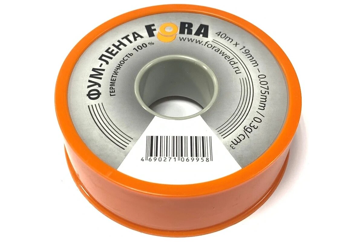 FORA фум-лента 40 м х 19 мм для сантехники, резьбовые уплотнения, 006140104