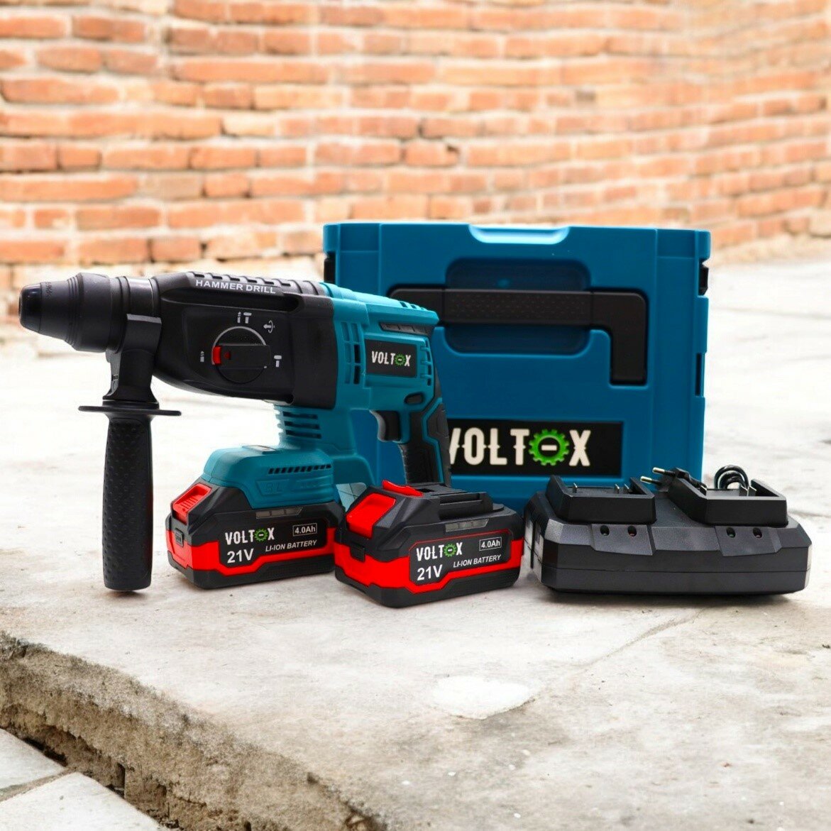 Аккумуляторный бесщеточный перфоратор VOLT-X V0226 21V 1.9 Дж, 2 Акб 4Ач, ЗУ, кейс
