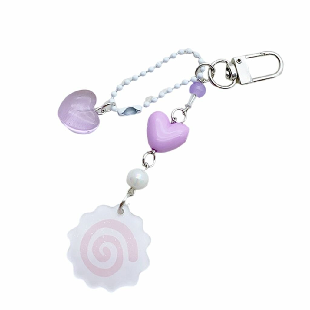 Универсальный брелок-подвеска в форме сердца с бусинами, украшение для телефонов, камер и рюкзаков