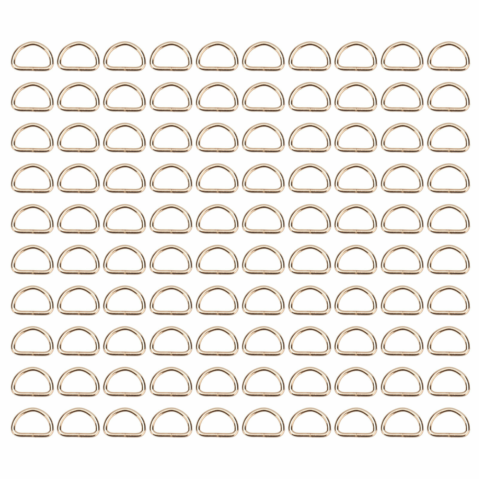 100 шт. D-образных колец из железа, изысканный, прочный, широко применяемый металлический D-образный комплект для одежды, рюкзака, сумки, золото