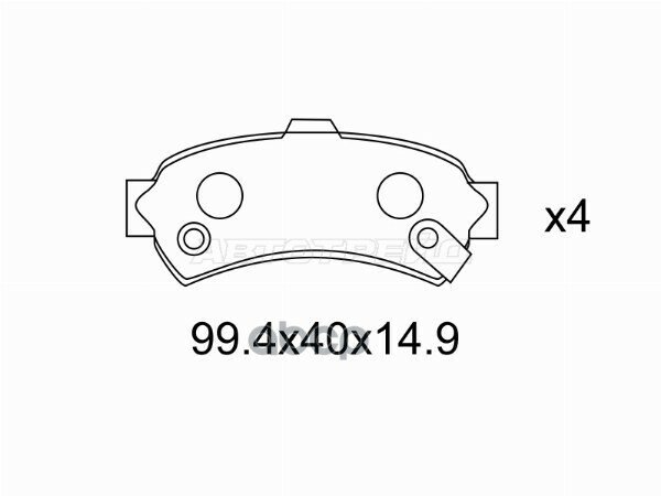Колодки тормозные (Сзади) Nissan Almera 95-00 / Sunny 93-99 Sat арт. ST-44060-0M890