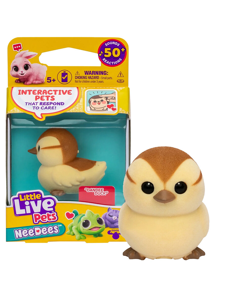 Moose Little Live Pets NeeDees / Интерактивные плюшевые переносные аниматронные игрушки-животные для детей от 5 лет
