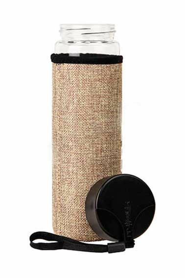 Бутылка для воды Миленд "My bottle" бежевая, в чехле, 400 мл (УД-6400)