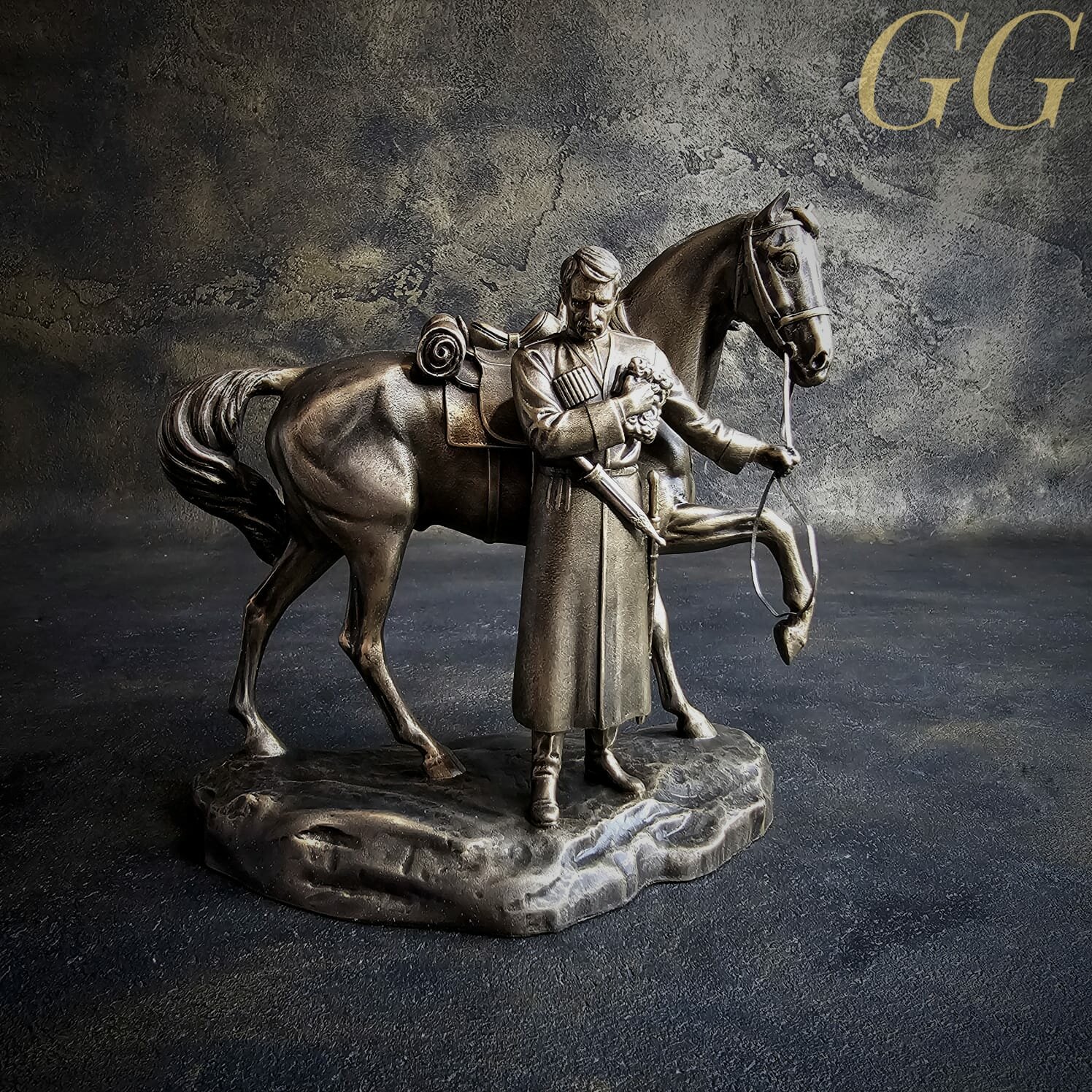 Статуэтка Покаяние Казак цвет бронза, полистоун, 19 см