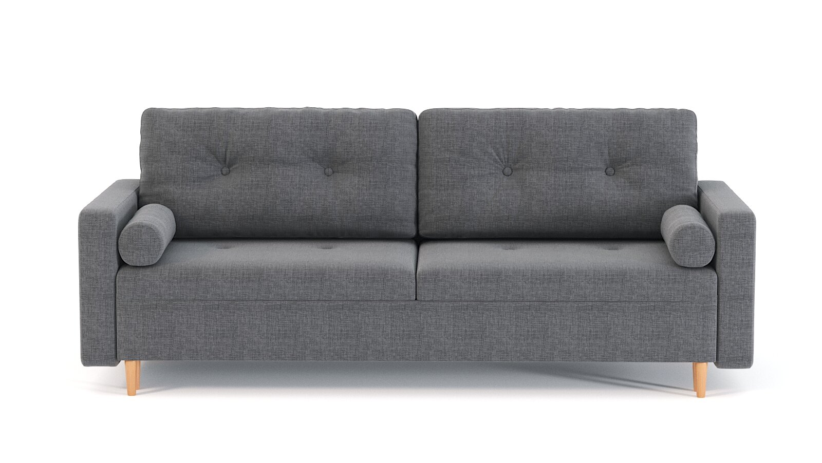 Диван DiHall Белфаст, прямой, трансформация пантограф, ткань рогожка, серый