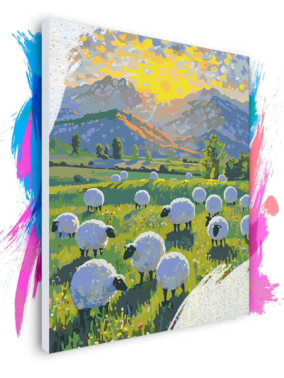 Картина по номерам на холсте Пасутся овечки, 60 х 80 см