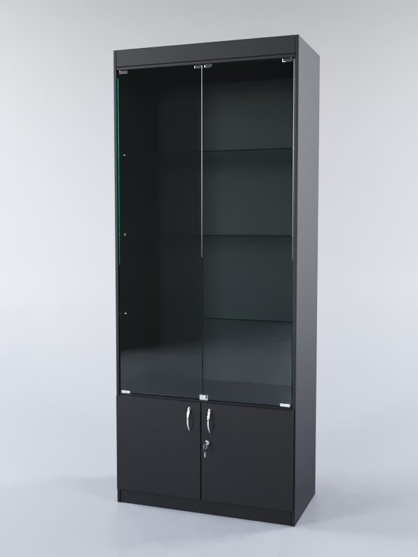 Витрина "афродита" №1-4 (с дверками, задняя стенка - ДВП), Черный