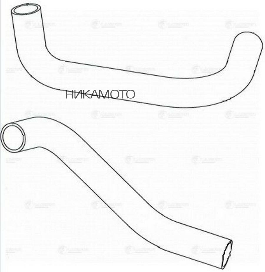 LUZAR LPK 03029 Патрубки охл. ГАЗель 3302 УМЗ-4216 Е-4 (EPDM, кмпл, 2 шт.)