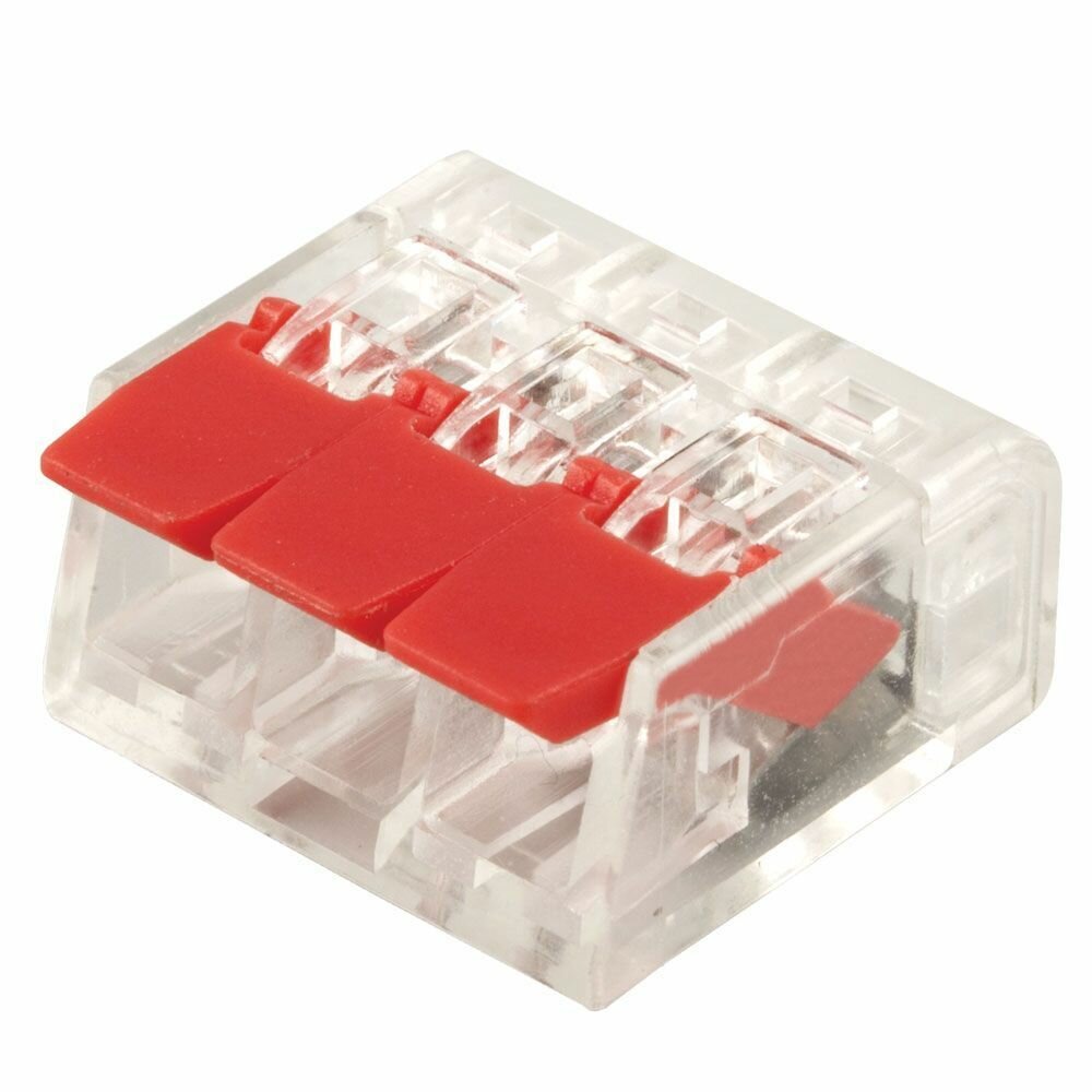 Набор из 10 штук Клемма монтажная STEKKER компактная 3-проводная, LD221-413 (DIY упаковка 5 шт)