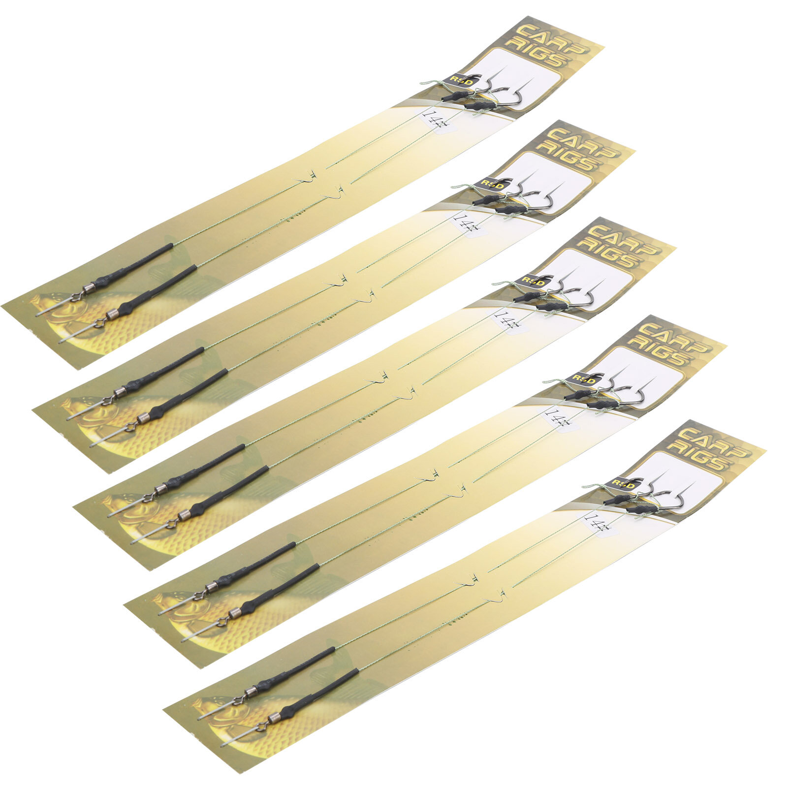 5 комплектов оснастки для карповой рыбалки: волосяная оснастка, леска, металлические крючки, наживка, нить, аксессуары для крючка, 14#