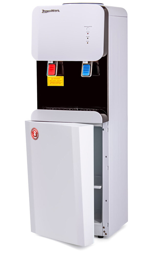 Кулер для воды Aqua Work 105 LRX (бело-черный) напольный, компр. охл, холодильник, турбо нагрев (26516)