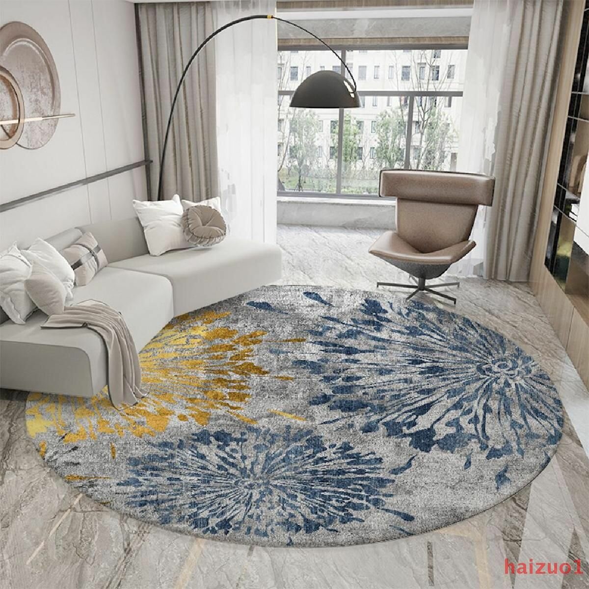 Ковер круглый на пол безворсовый "Астры лофт" 180х180