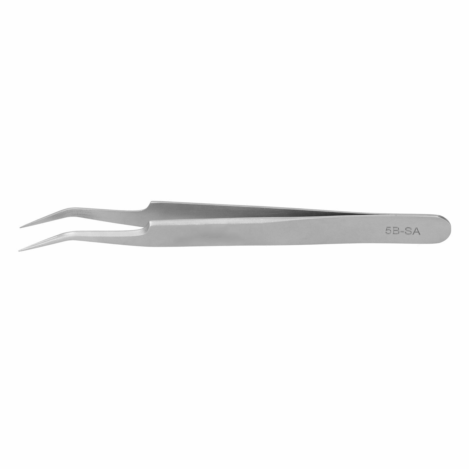 Stainless Steel Eyelash Extensions Tweezers High Accuracy Tools for Nail Art(Curved Head 5BSA )