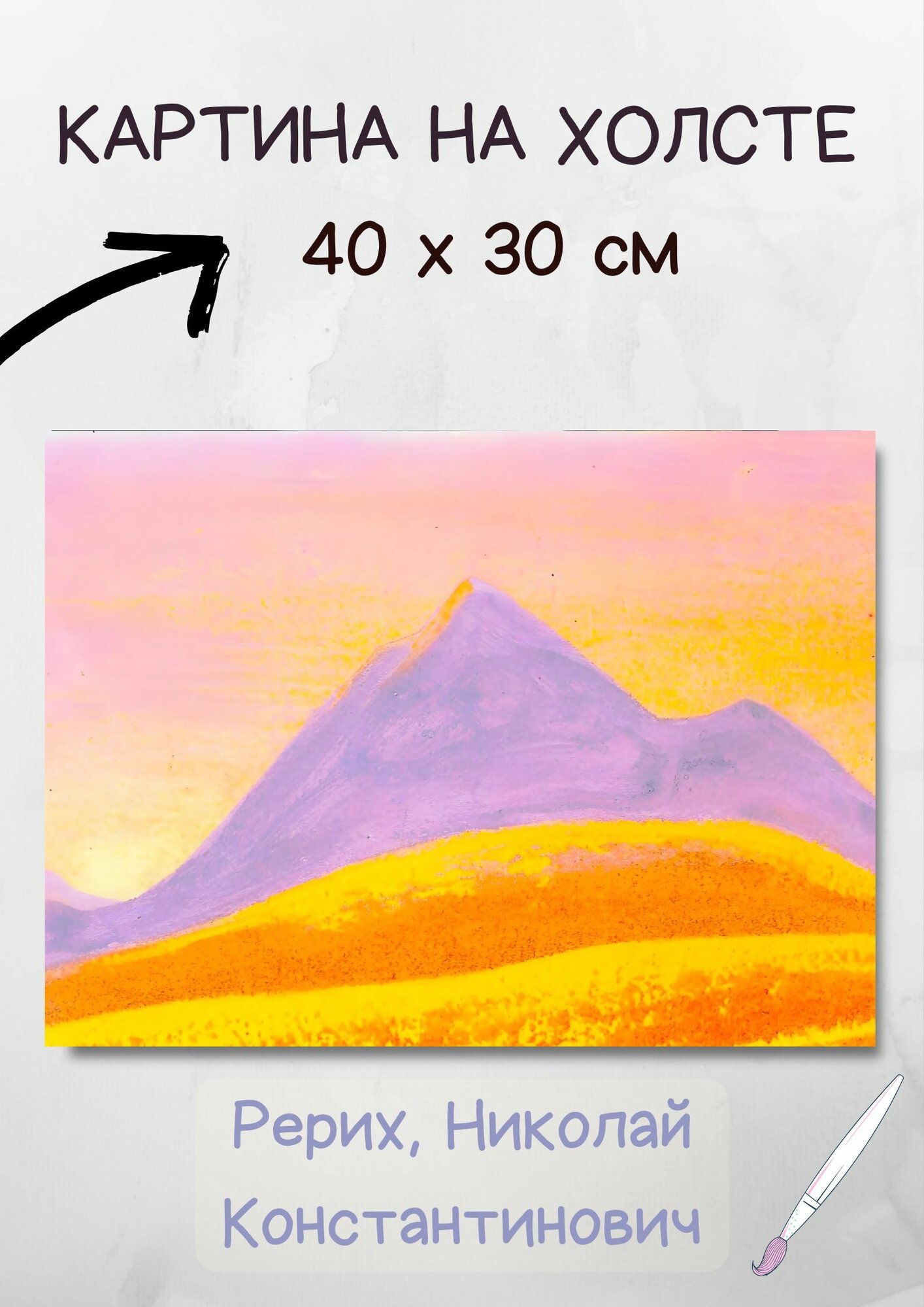 Рерих Николай Константинович "Гималаи (Этюд) (20)". Картина на холсте 30х40 см репродукция