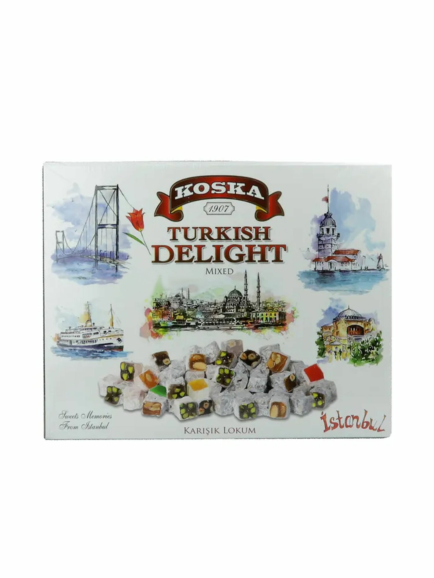 Рахат-Лукум (фруктово-ореховое ассорти), "KOSKA", Turkish Delight Mixed, 900гр. Турция.