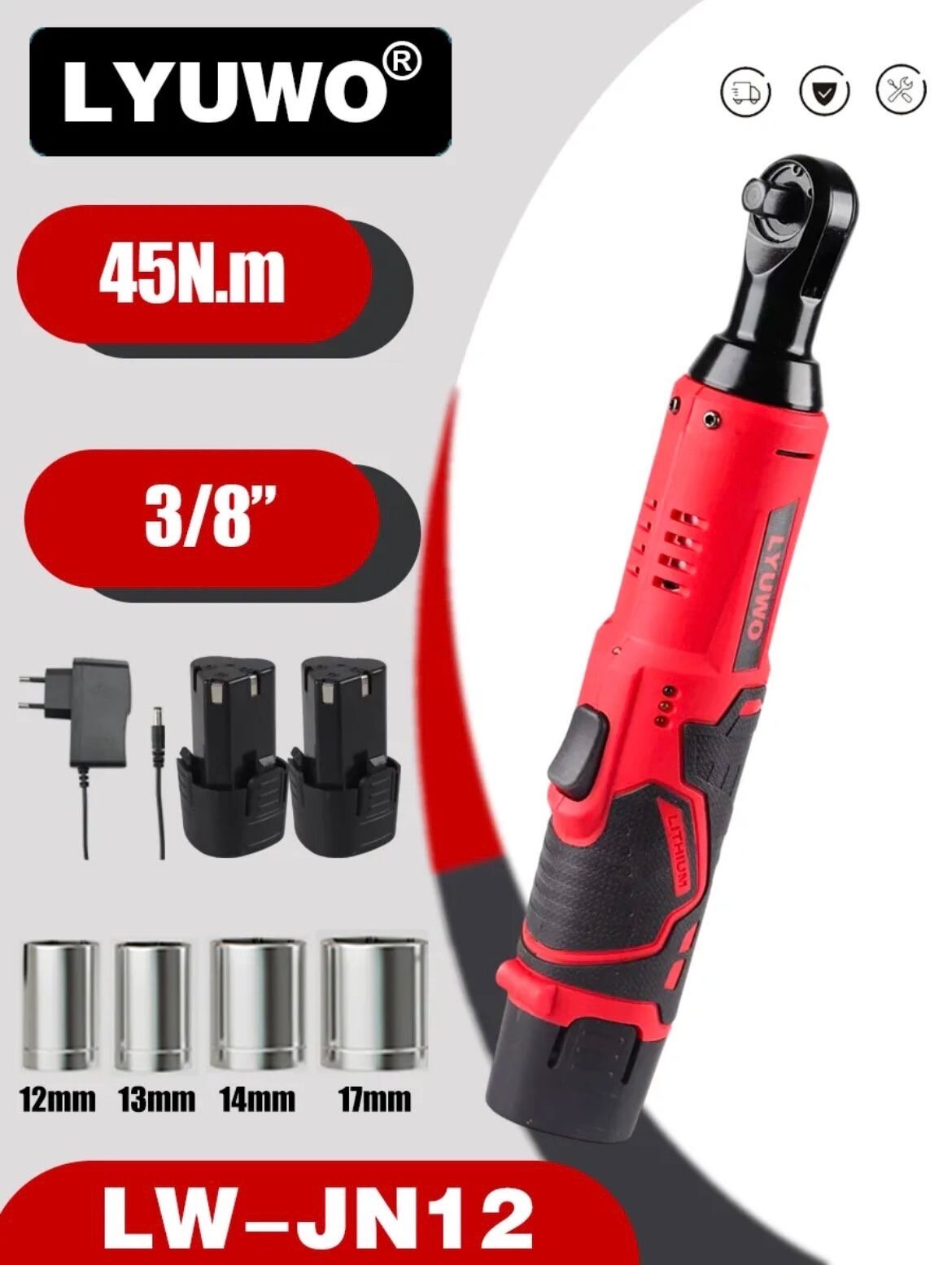 Трещетка аккумуляторная 3/8, угловая дрель, отвертка для удаления винтовой гайки, инструмент для технического 2 АКБ и ЗУ