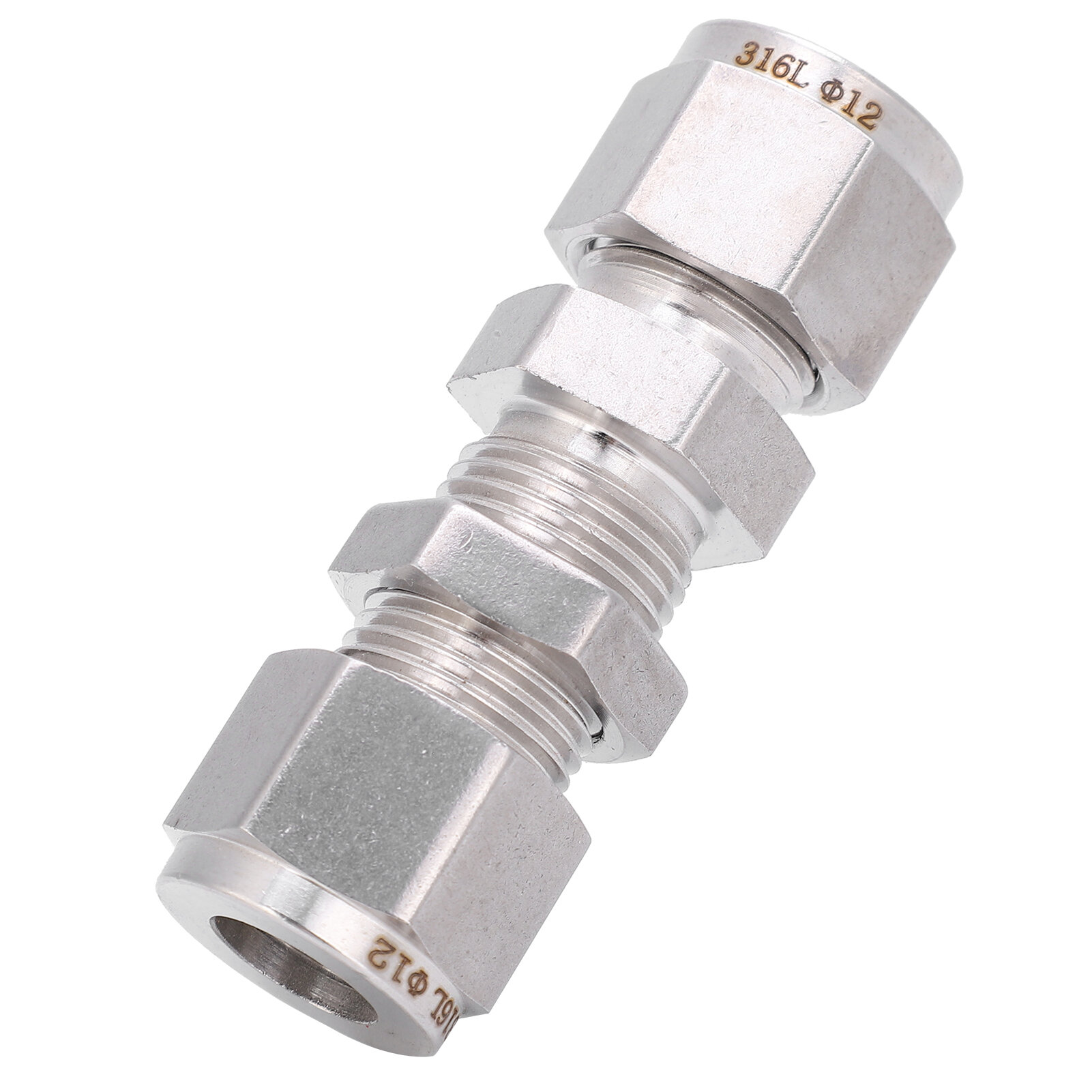 316 Stainless Steel Ferrule Compression Fitting Bulkhead Connector Accessory Ф1/2 DN15 20.3mm 19.5mm 0.3mm