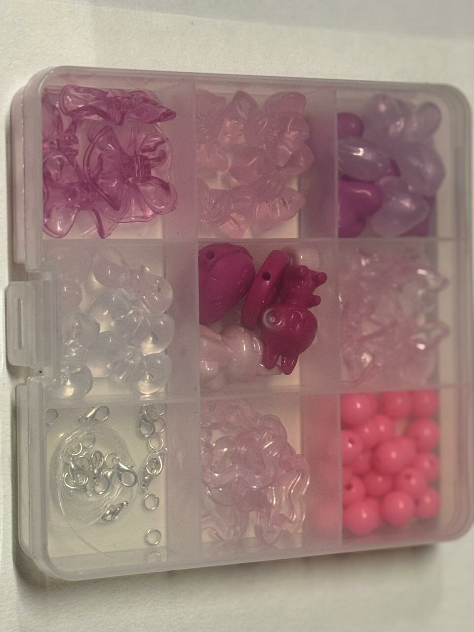 Набор бисера для рукоделия, пластик, разный размер, цвет и форма