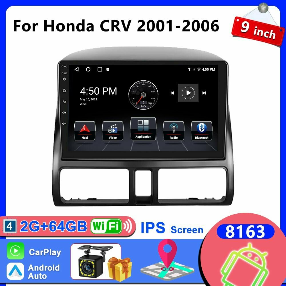 Штатная магнитола для Хонда СРВ 2 (Honda CR-V 2 RD) на Андроид 2001-2006)