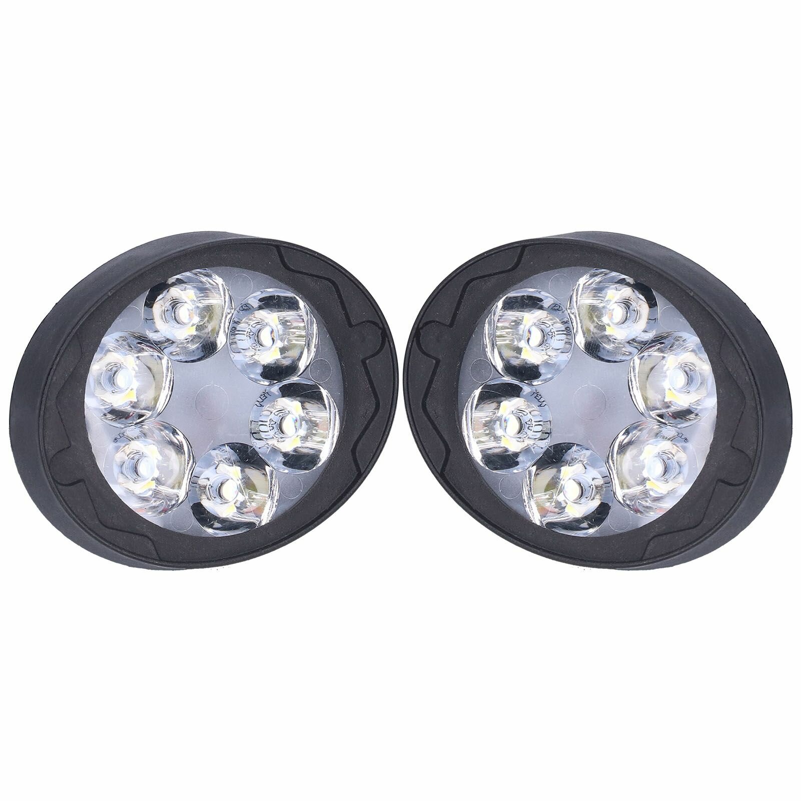 2 шт, 12 В, 6 светодиодов, прожекторы для зеркала заднего вида, 6000 К, 1000 лм, прожектор дальнего ближнего света для мотоцикла