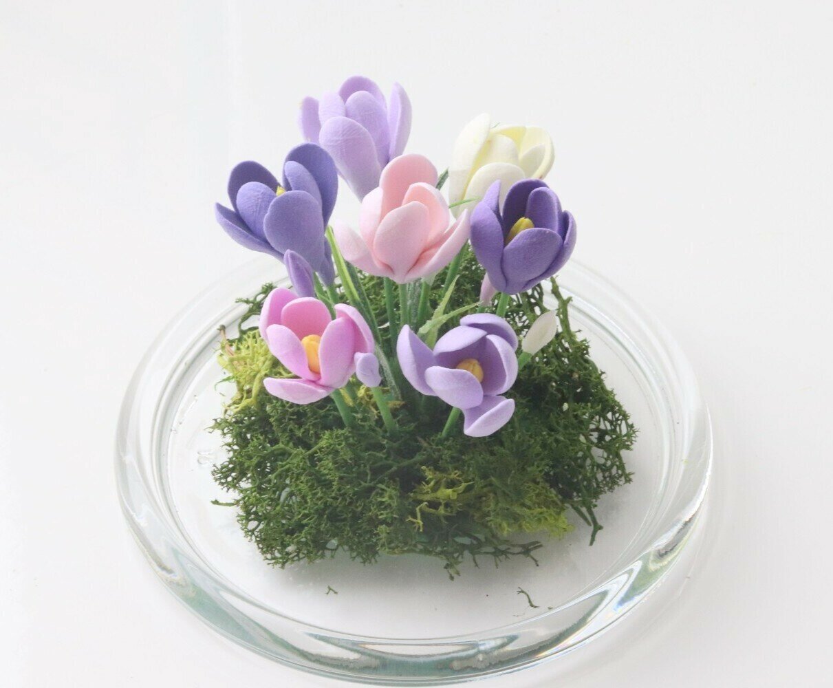 Интерьерная композиция "Крокусы"/ 11 см/ искусственные цветы