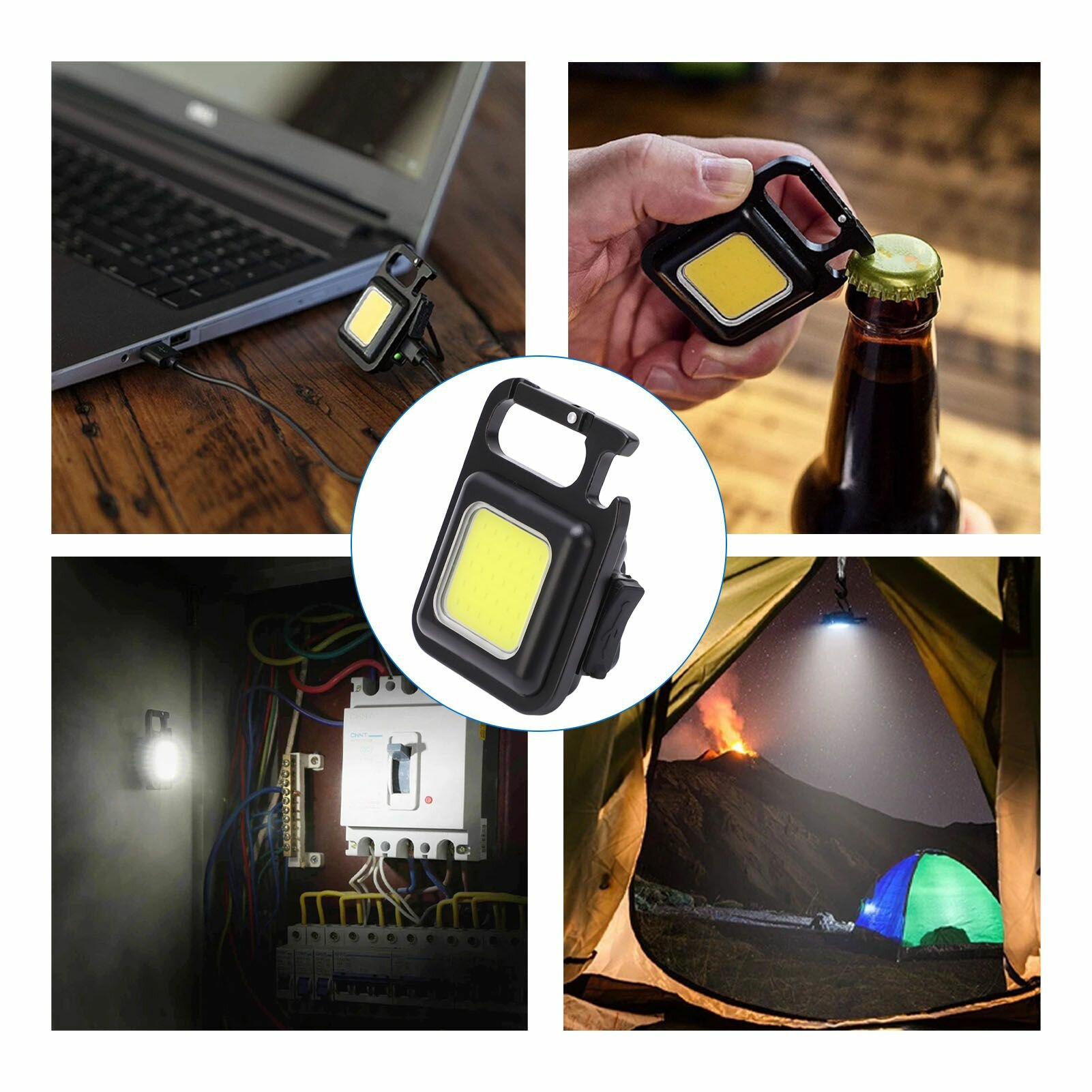 Мини-фонарик 500 лм, портативный USB-зарядка, складная ручка, магнитный брелок на 180 , фонарик для рыбалки, туризма