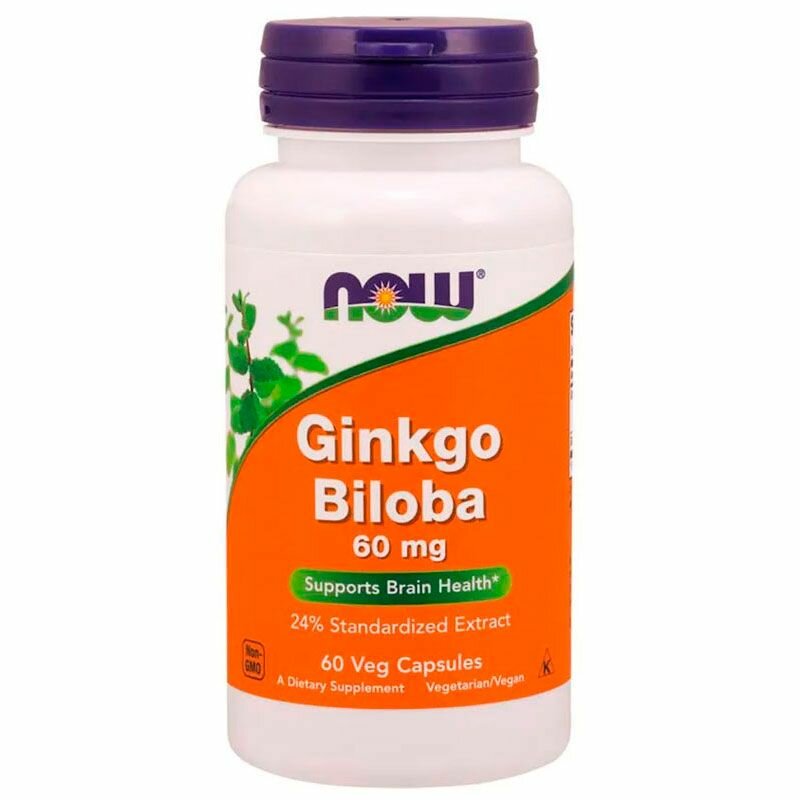 Специальные препараты NOW Ginkgo Biloba 60 мг. (60 капс.)