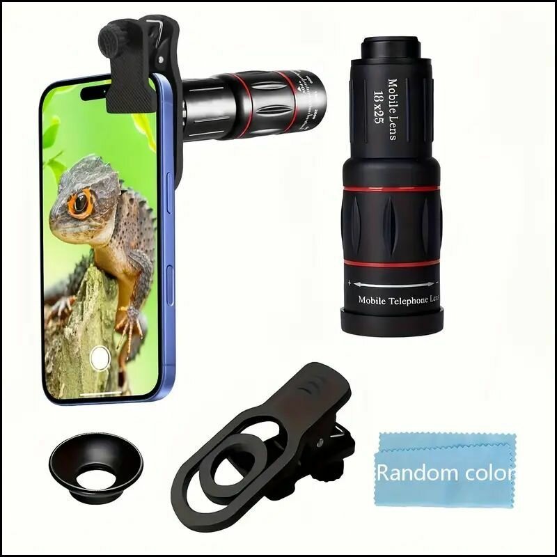 Телеобъектив HD 18x для смартфонов прорезиненная насадка для зум-объектива с регулируемым фокусом