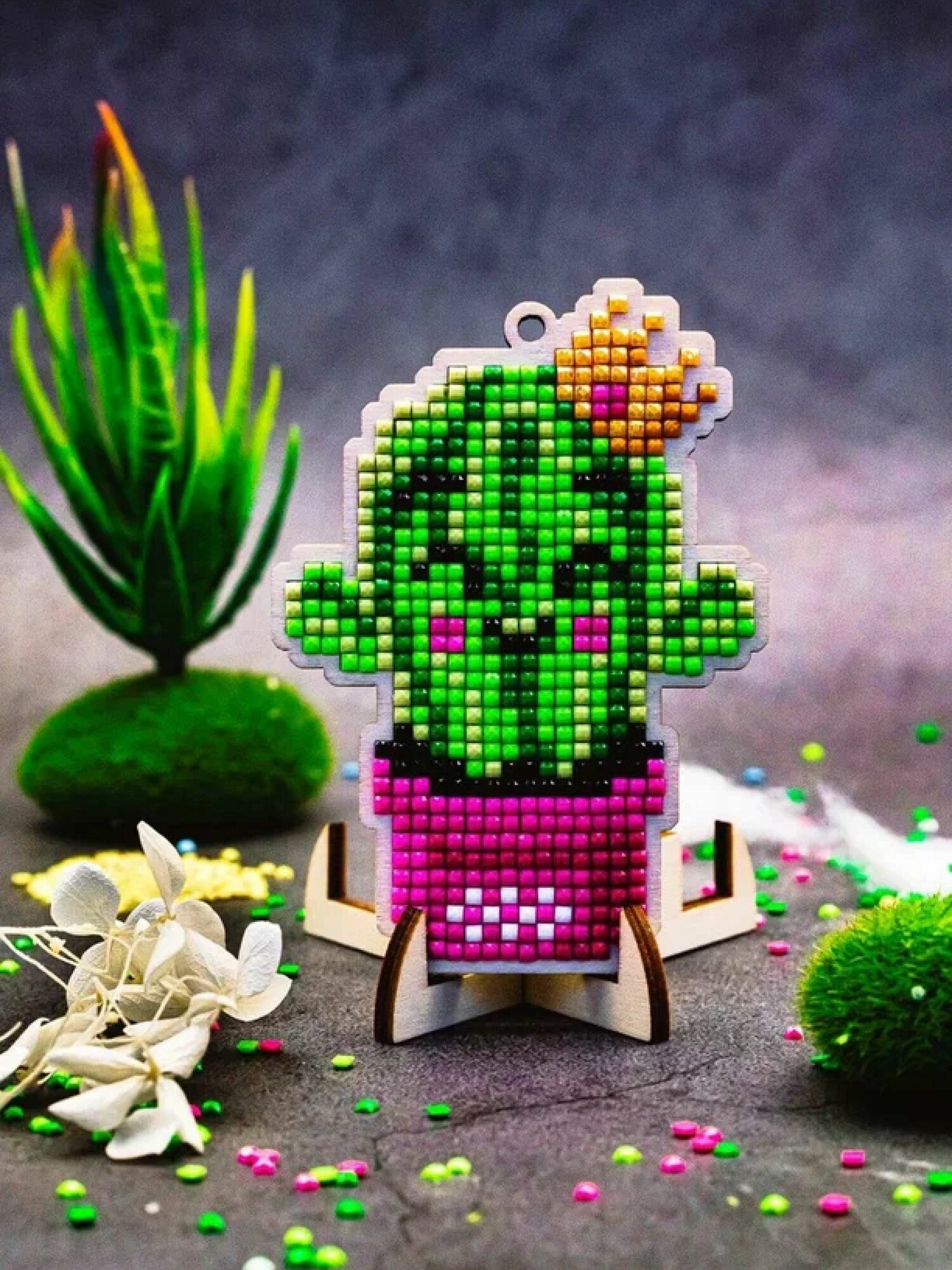 Алмазная мозаика для детей Кактус принцесса