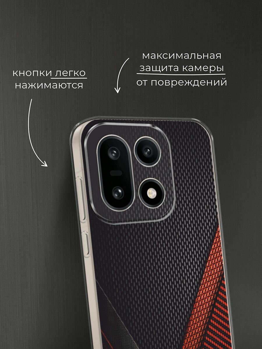 Силиконовый чехол на OnePlus 15 / Ван Плас 15 с принтом Красный карбон — фото 1