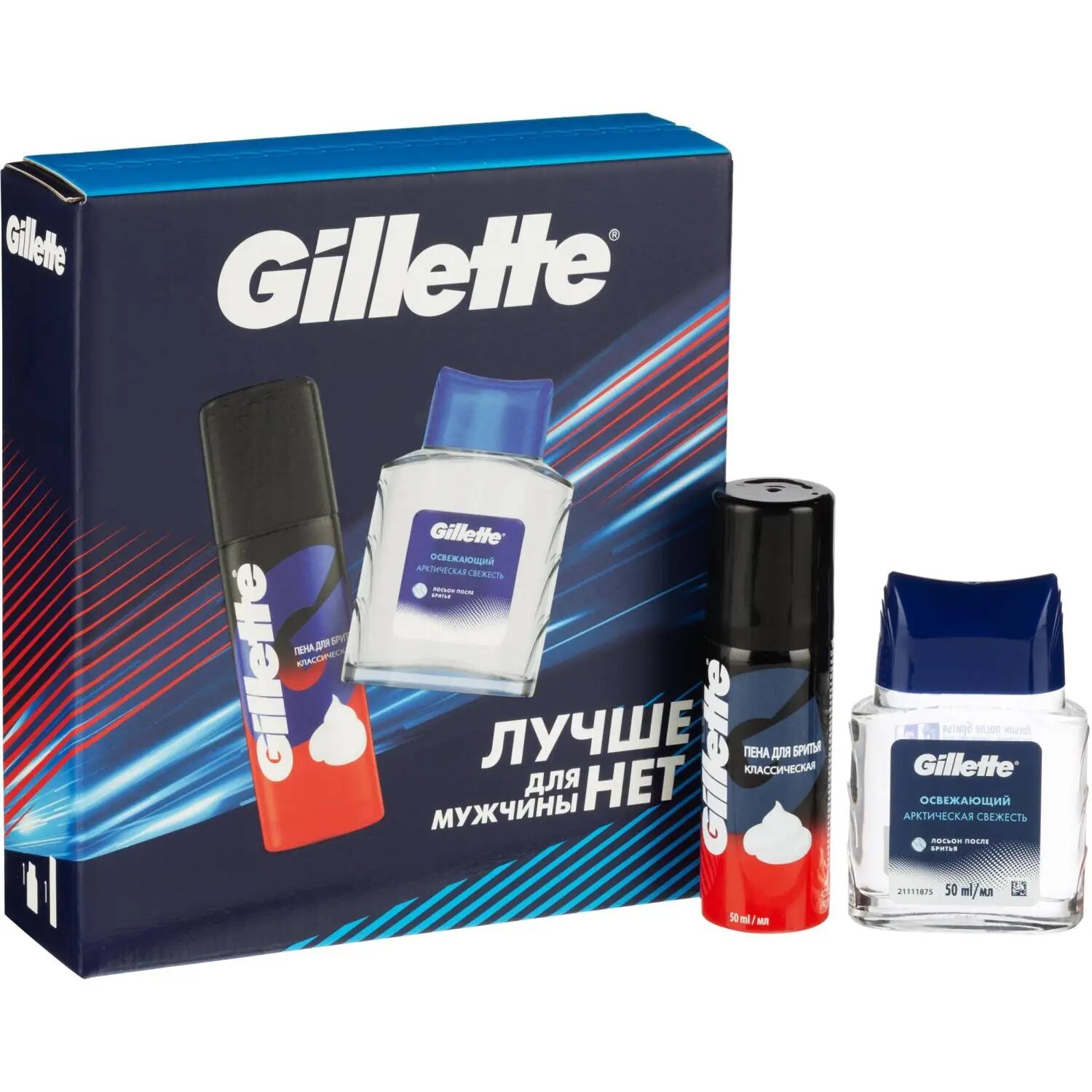 Подарочный набор GILLETTE Лосьон п/бритья Осв50мл+Пена д/бритья Классич50мл