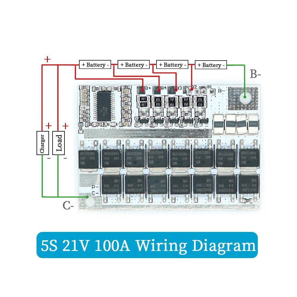 BMS 5S 21V 100A для литиевых батарей (10шт)