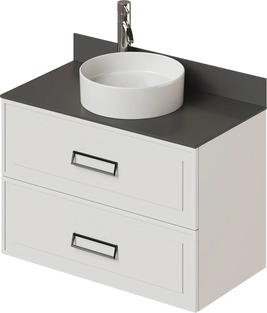 Тумба под раковину со столешницей Itana Pino 90 подвесная, керамик