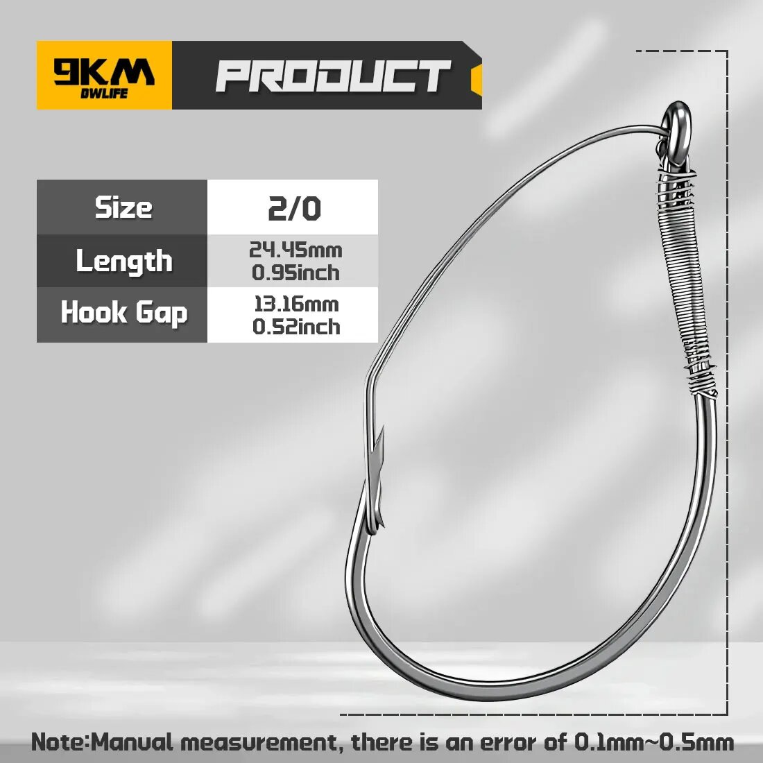 9KM Крючок Drop Shot Weedless, Size 2-0, 25шт