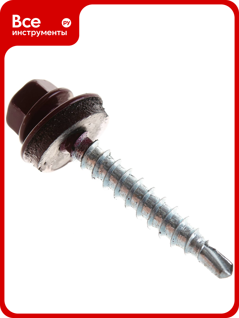 Кровельный саморез оцинкованный стальной, шестигранная головка, для кровельного крепежа