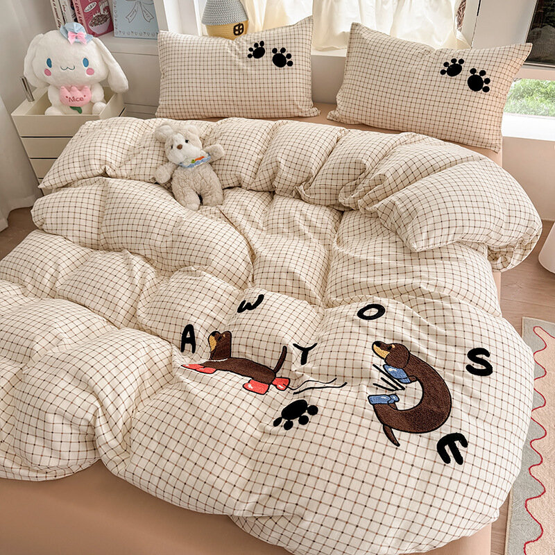 Набор постельного белья Butter Puppy XT, 200x230 см чехол на подушку, 245x250 см простыня, 2 наволочки, 100% хлопок