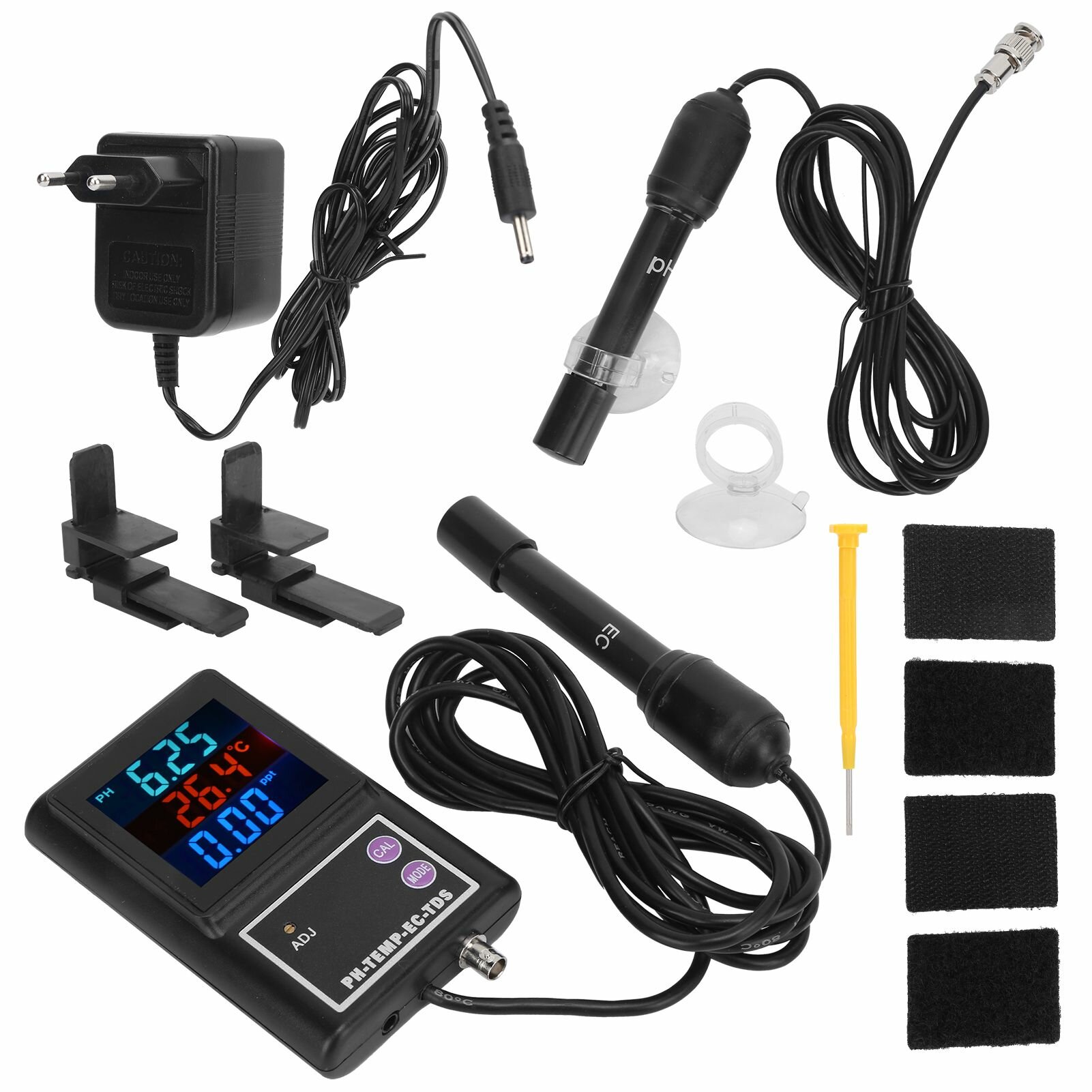 Тестер качества воды PH260BD PH TEMP EC TDS метр для аквариума с ATC 0.0014.00PH EU вилка 230V