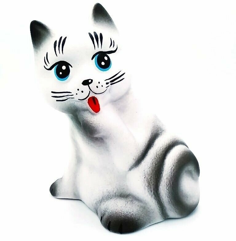 Копилка для денег кошка Лапка 16x13x9см из гипса. Большая детская копилка для денег. Сувенир для интерьера, декора дома. Подарок на день рождения