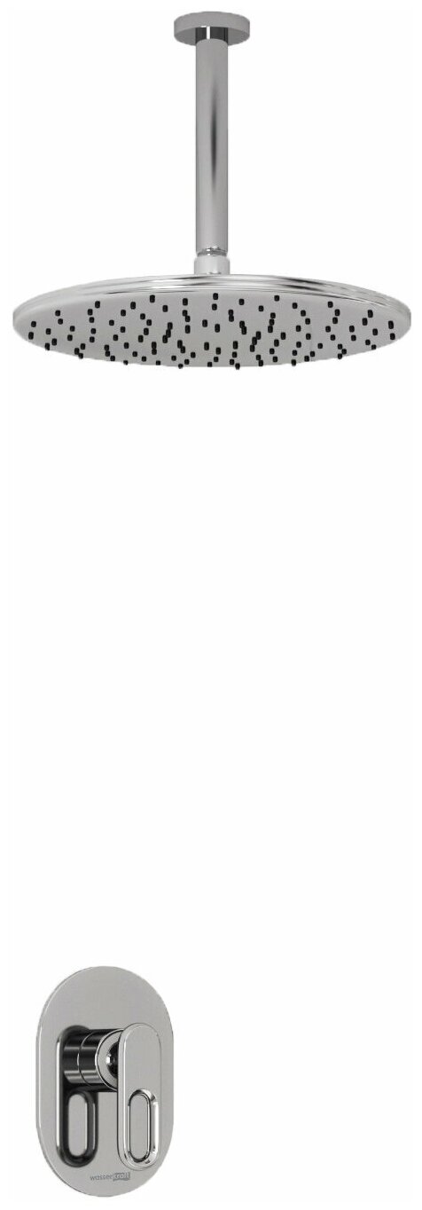 Встраиваемый комплект для душа с верхней душевой насадкой, хром, WasserKRAFT A12830