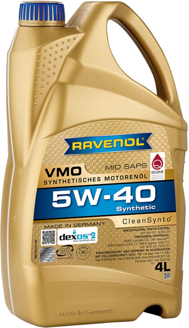 Моторное масло RAVENOL VMO SAE 5W-40 (4л) new