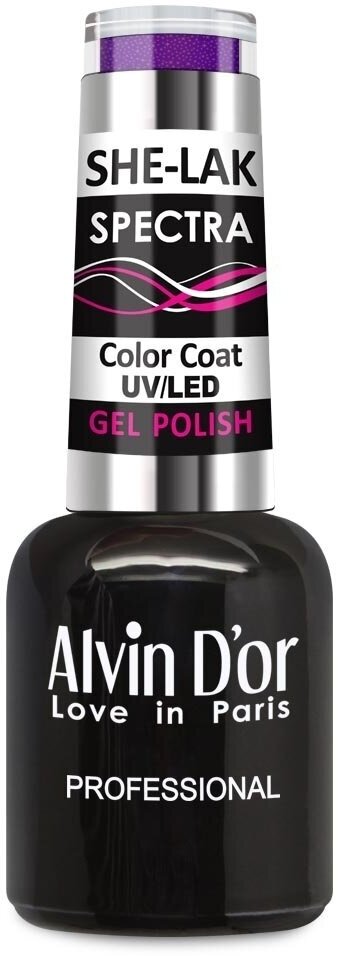 Alvin D'or, Гель лак для ногтей She-Lak Spectra тон 6715 фиолетовая спектра