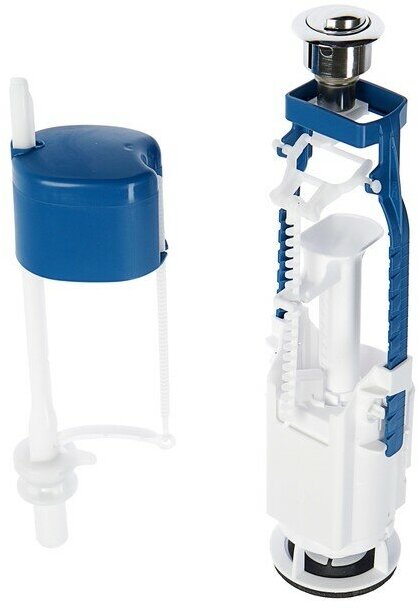 Арматура для смывных бачков "уклад" - 2, с нижней подводкой 1/2", двухкнопочная, хром