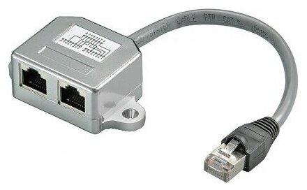 Y-адаптер TWT 2 компьютерных порта, экранированный, категория 5е Y-E2-E2-S